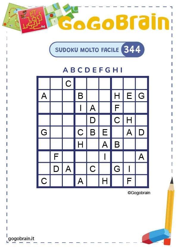 Sudoku letterale molto facile n.344 - GoGoBrain